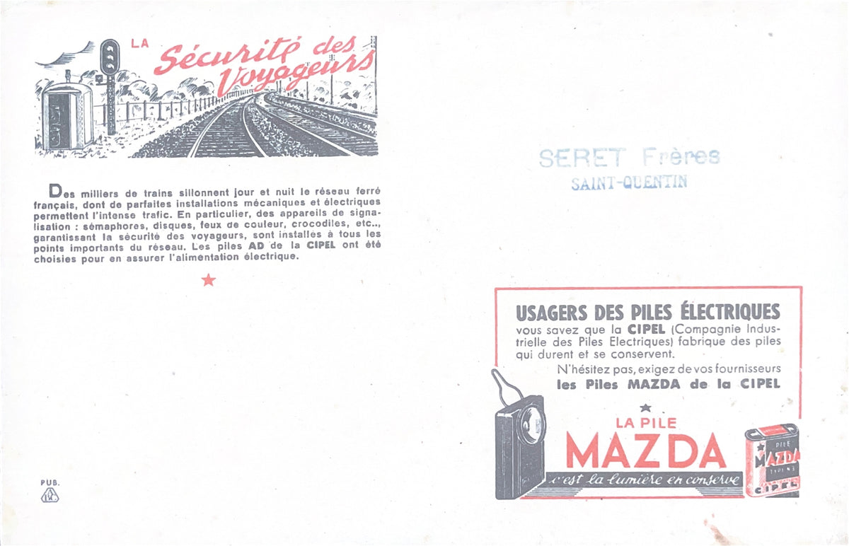 Original Vintage Label - La Pile, Mazda - The Galerie Fitzroy